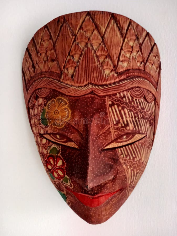The Puppet Mask from Wooden and Coloring with Batik Pattern Stock Photo ...