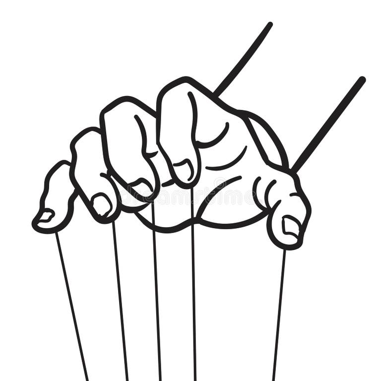 Puppet master hand sketch stock vector. Illustration of manipulate ...