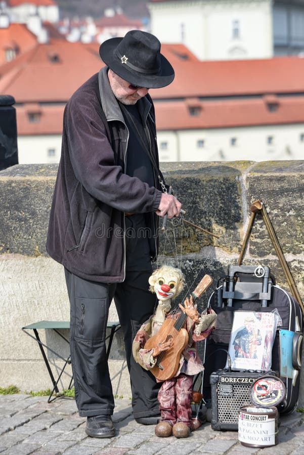 Puppet Player at the Charles Bridge Editorial Photo - Image of urban ...