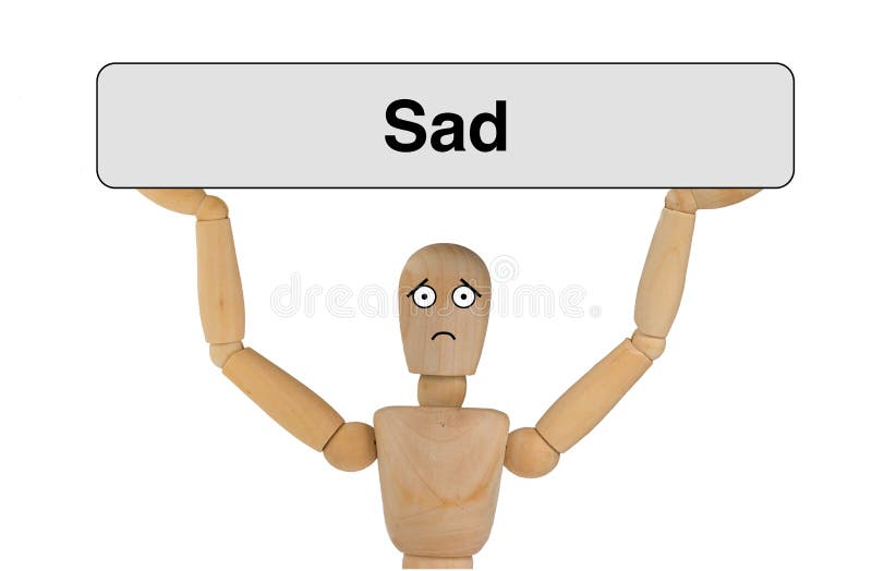 Puppet with sad face stock photo. Image of isolated, intention - 61826428