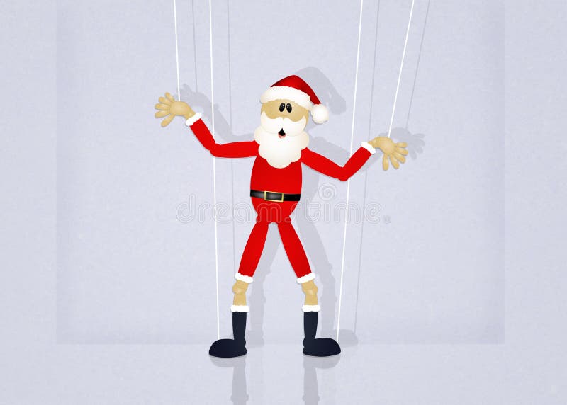 Christmas Puppet Show With Santa Claus Stock Vector - Illustration of ...