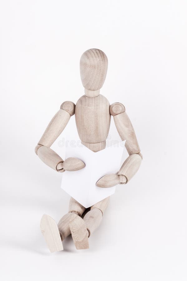 Puppet is Sitting and Reading Stock Image - Image of sitting, metaphor ...