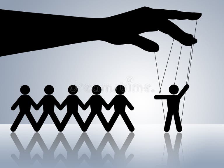 Puppet on String Manipulation Under Control Stock Illustration ...