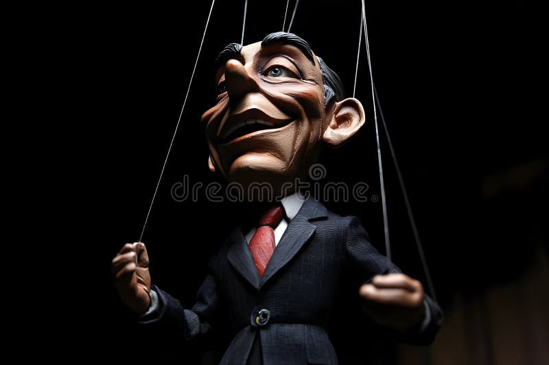 Puppet in Suit with Red Tie Against Dark Background Stock Image - Image ...