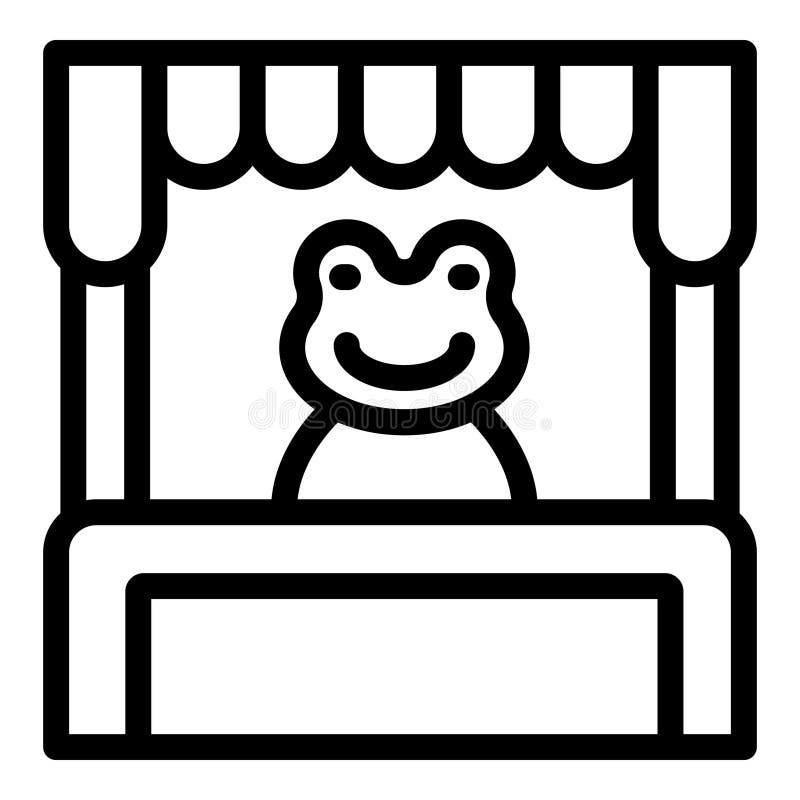 Puppet Theater Frog Icon Outline Vector. Show Stage Stock Illustration ...