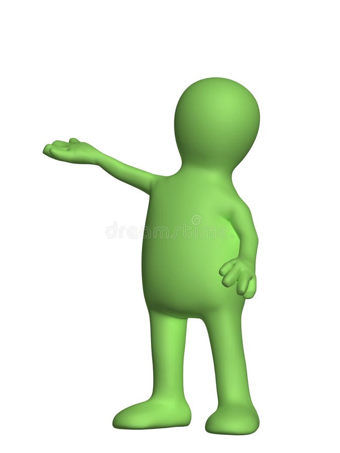 3d Green Puppet, Deciding, To Press What Button Stock Illustration ...