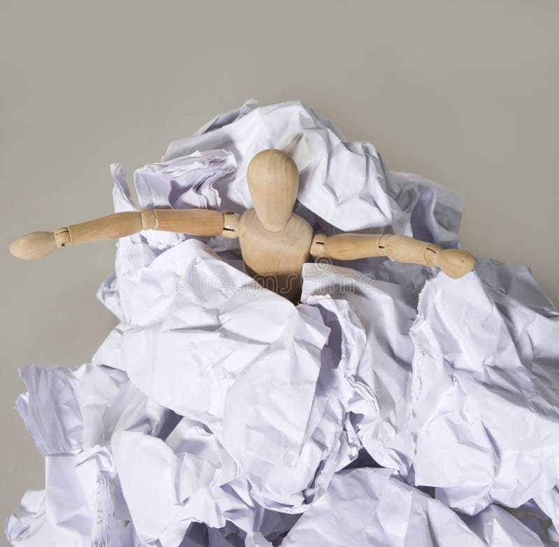 The Puppet in the White,wrinkled Paper Stock Image - Image of paper ...