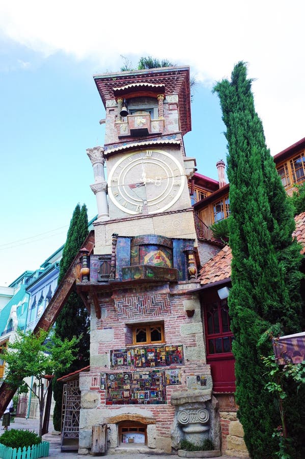 Puppet Clock Tower in Tbilisi Stock Image - Image of tower, tbilisi ...