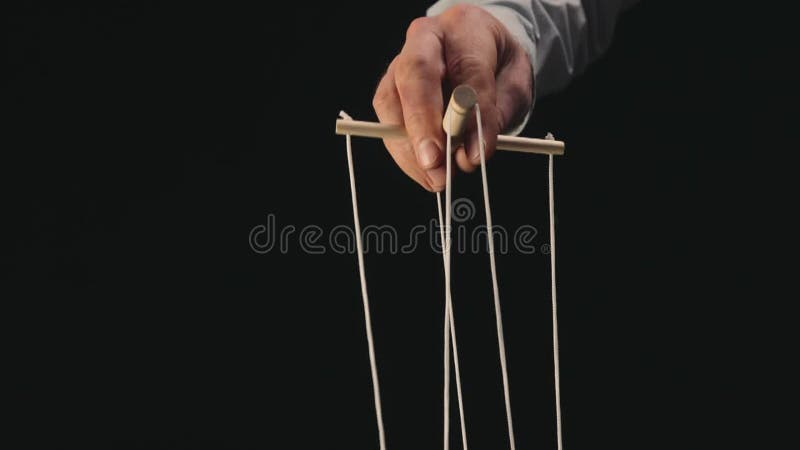 The Puppeteer S Hand Controls the Puppet with a Wooden Manipulator and ...
