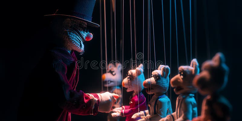 A Puppeteer and Their Puppet Show in a Dark Setting Stock Image - Image ...
