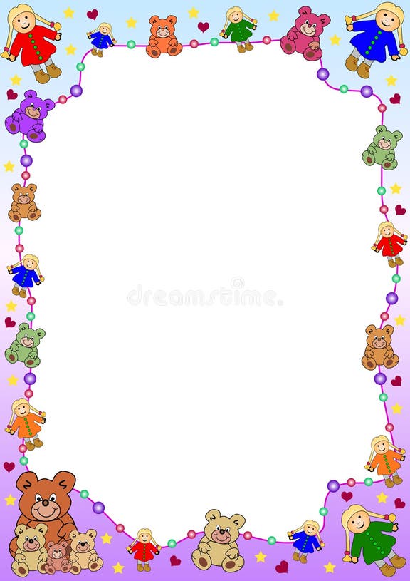 Puppets and bears border stock vector. Illustration of colors - 5027956