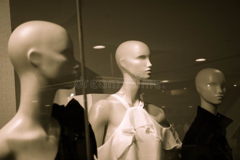 Puppets Model on Clothes Shop Stock Photo - Image of mall, fashioned ...