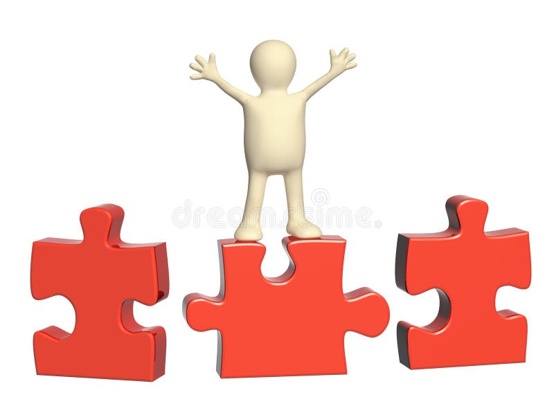 Puppets with puzzles stock illustration. Illustration of happy - 35147168