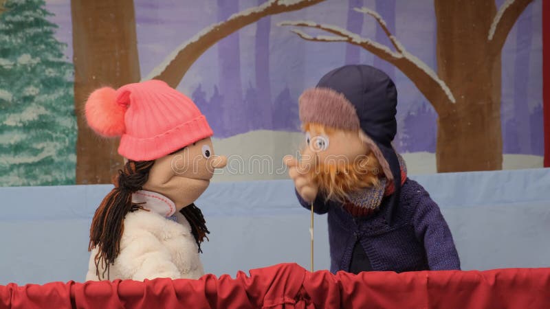 Puppets Talking and Looking at the Camera. Stock Video - Video of light ...