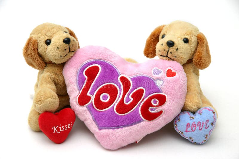 Puppies with hearts stock photo. Image of doggies, paired - 484842