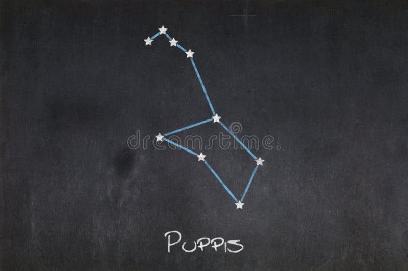 Puppis Constellation Drawn on a Blackboard Stock Photo - Image of style ...