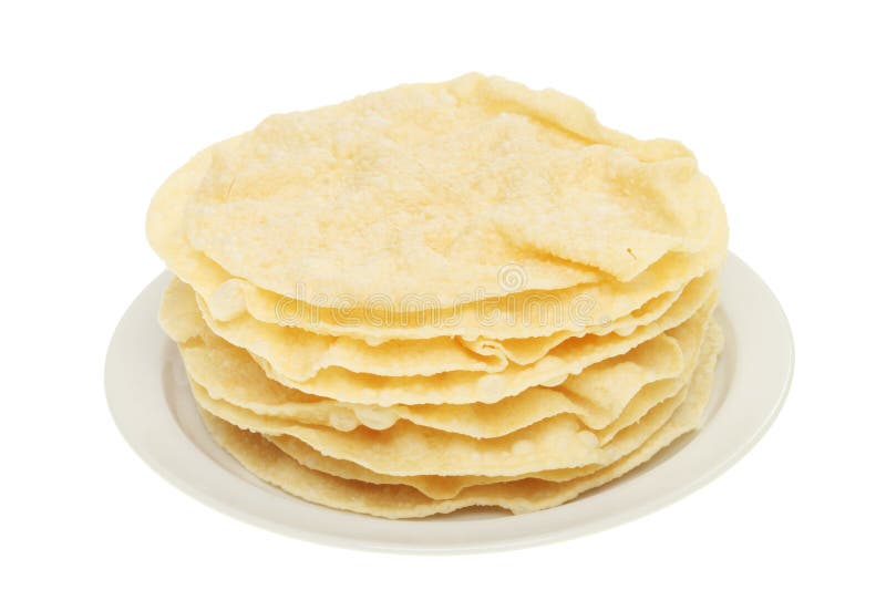 Puppodums on a plate stock image. Image of sundried, puppodum - 15351587