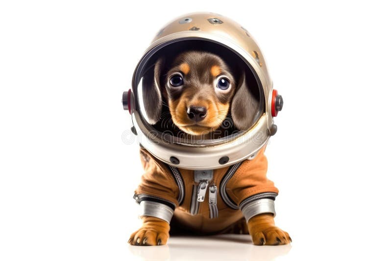 Puppy in Astronaut Costume on White Background. Generative AI Stock ...