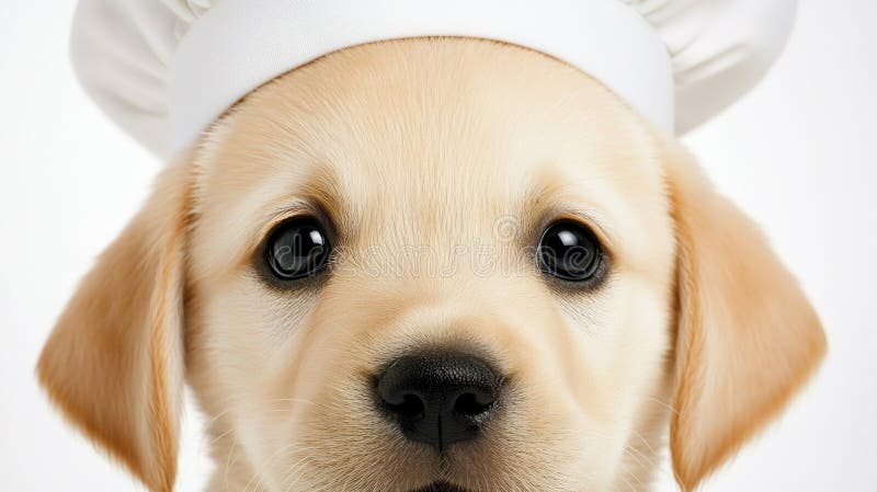 Puppy Chef Hat Studio White Background Recipe Stock Photo - Image of ...