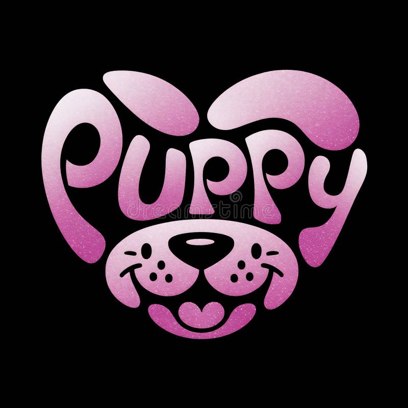 Puppy is Creatively Designed Using Stylized Letters and Shapes To Form ...