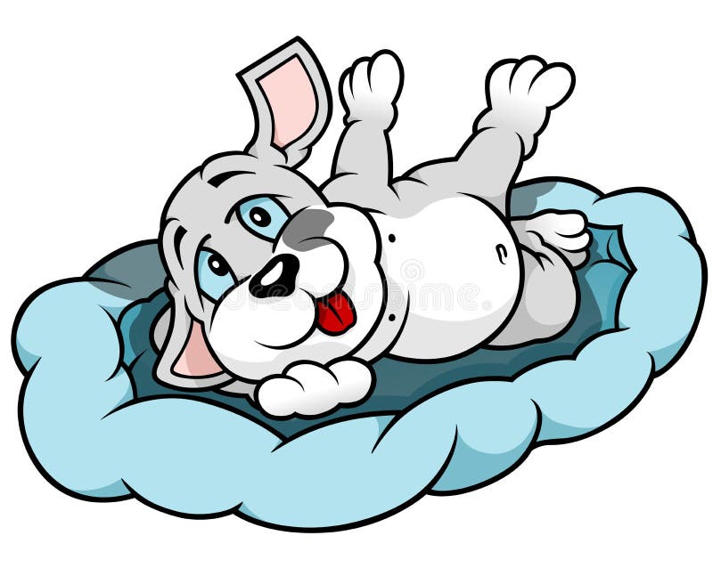 A cartoon dog lying in bed stock vector. Illustration of resting - 25557030