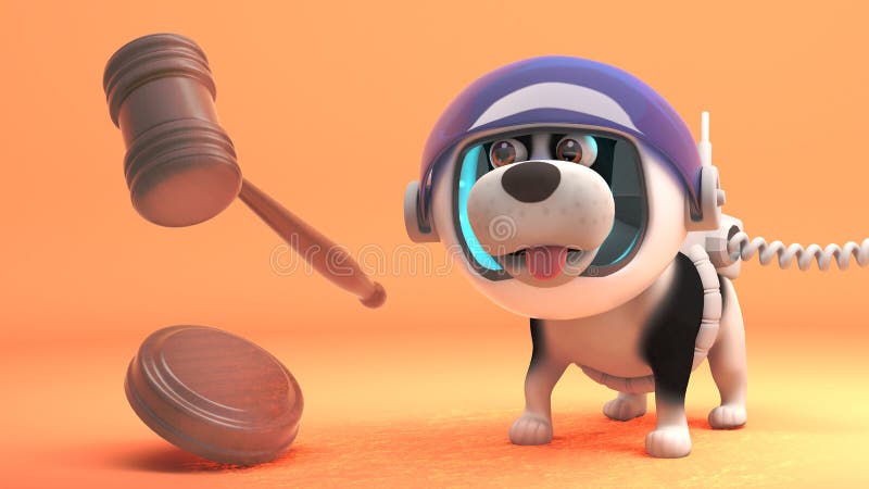 Puppy Dog in Spacesuit Holds Zero Gravity Auction, 3d Illustration ...