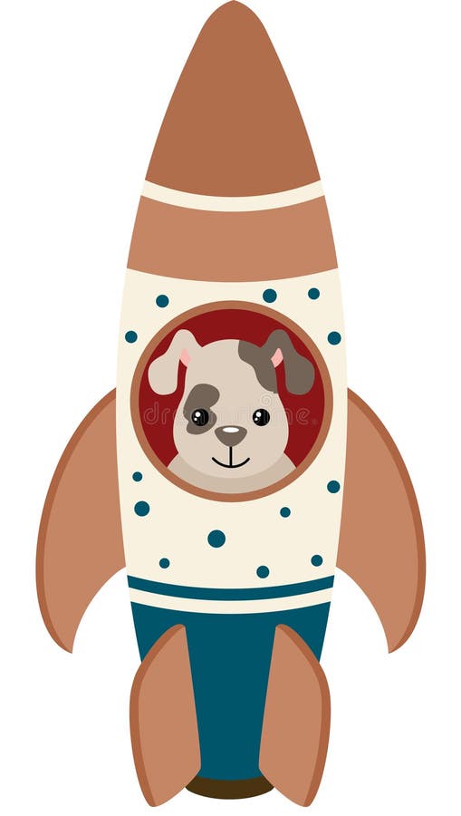Puppy Explorer in a Space Rocket Stock Vector - Illustration of food ...