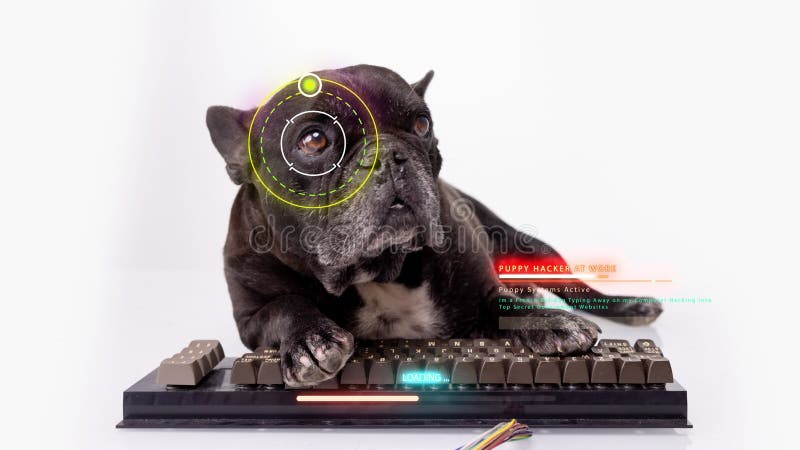 Puppy Hacker with Computer Keyboard Stock Footage - Video of online ...