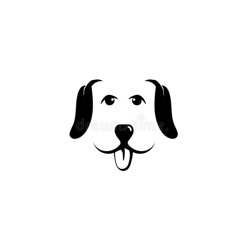 Puppy Logo Icon Vector Illustration Front Face Stock Vector ...