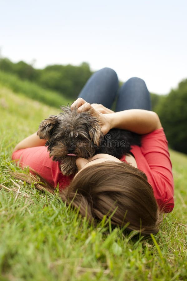 Puppy love stock image. Image of domestic, care, lying - 29322597