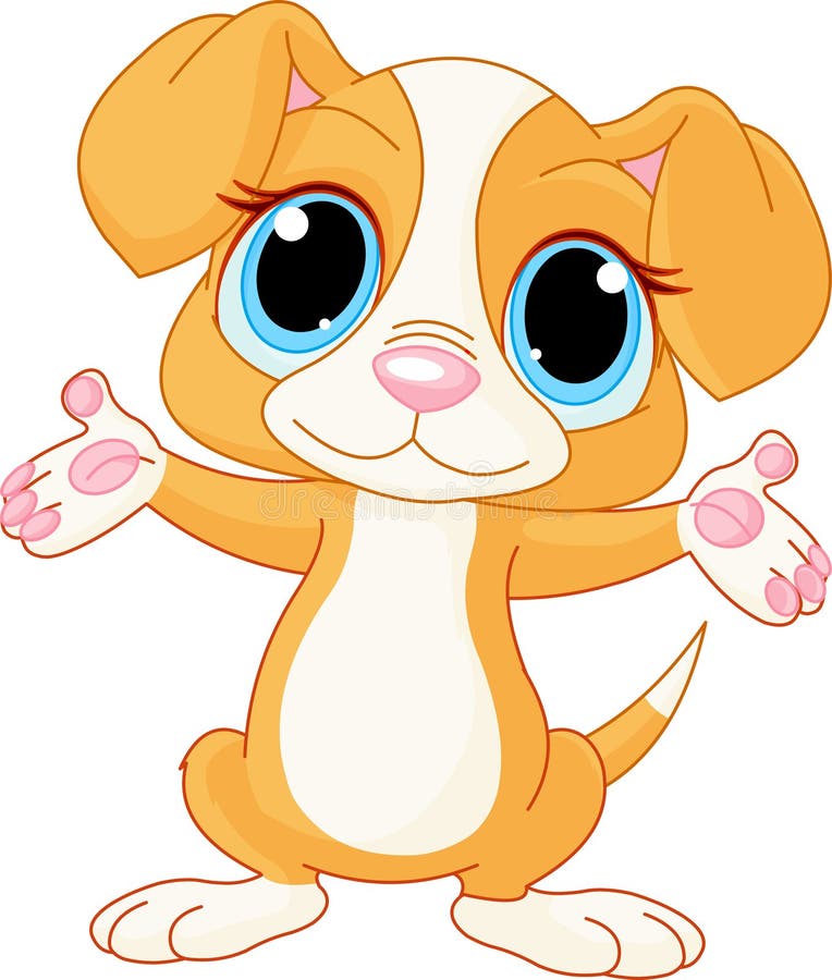 Cute Puppy Raising His Hands Stock Vector - Illustration of animal ...