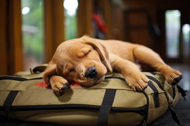 Puppy Resting after a Successful Training Session Stock Illustration ...