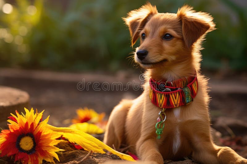 Puppys First Collar, Leash and Name Tag Stock Illustration ...