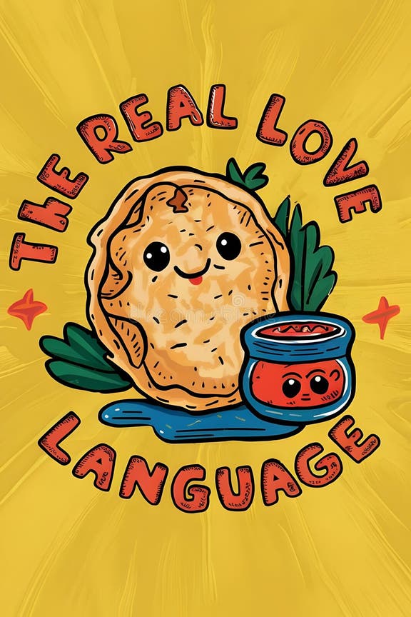 Pupusas are the Real Love Language Stock Illustration - Illustration of ...