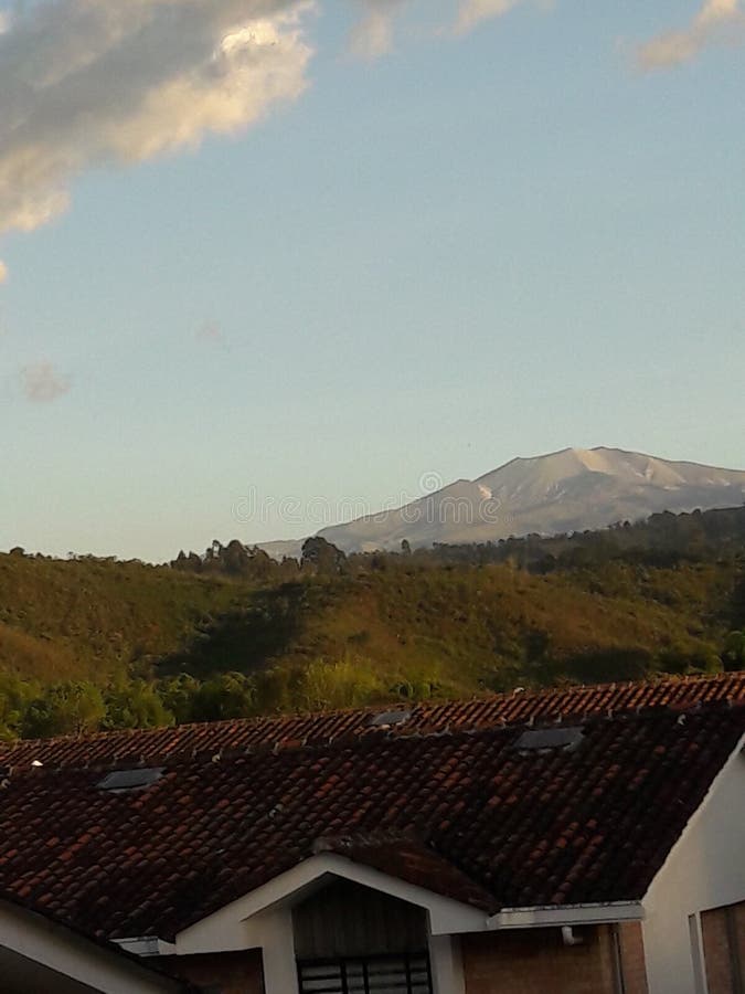 The Purace Volcano Viewed from Window, Colombia Stock Image - Image of ...