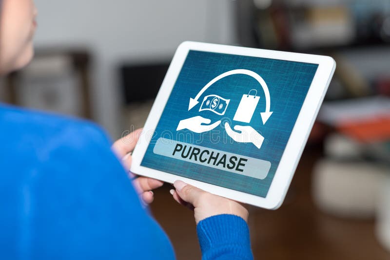 Purchase Concept on a Tablet Stock Photo - Image of credit, paying ...