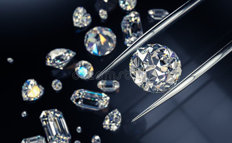 Purchase of Diamonds. Diamond Exchange. Checking Diamonds Stock ...
