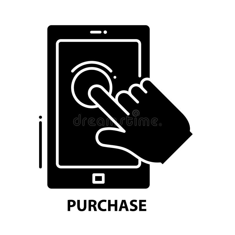 Purchase Icon, Black Vector Sign with Editable Strokes, Concept ...