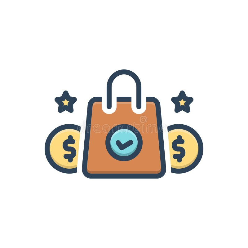 Color Illustration Icon for Purchase, Shopping and Payment Stock Vector ...