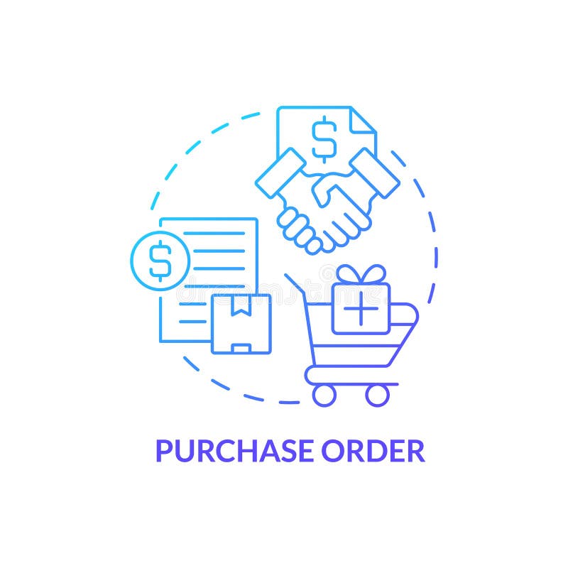 Purchase Order Blue Gradient Concept Icon Stock Vector - Illustration ...