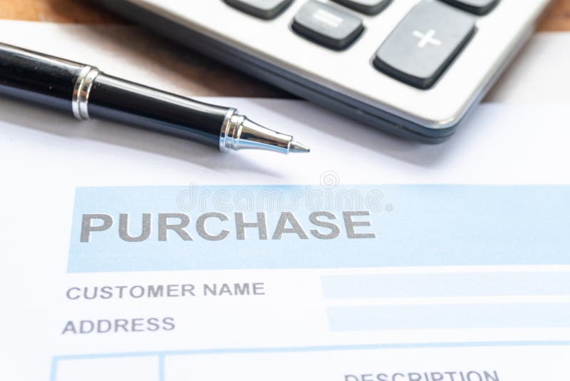 Purchase Order Business Document Financial with Pen Stock Photo - Image ...