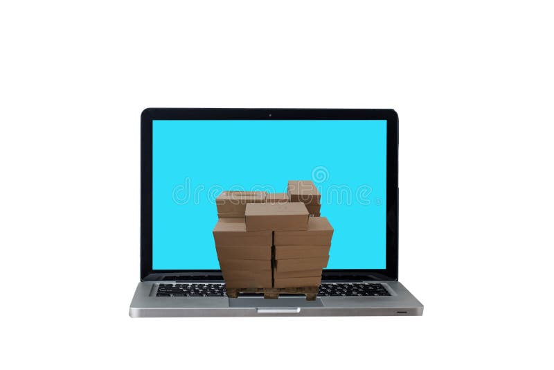 Purchase and Ordering by Computer Pallet of Goods- Stock Photo - Image ...