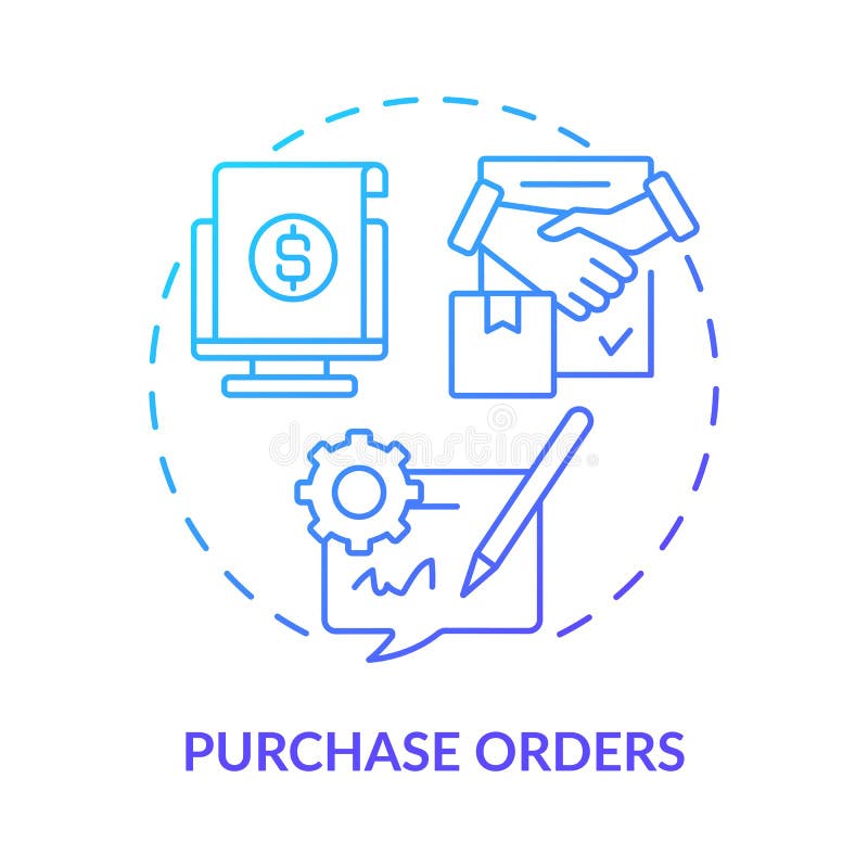 Purchase Orders Blue Gradient Concept Icon Stock Vector - Illustration ...