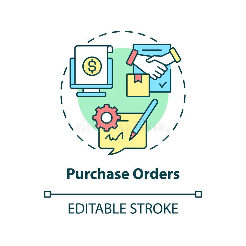Purchase Orders Concept Icon Stock Vector - Illustration of icon ...