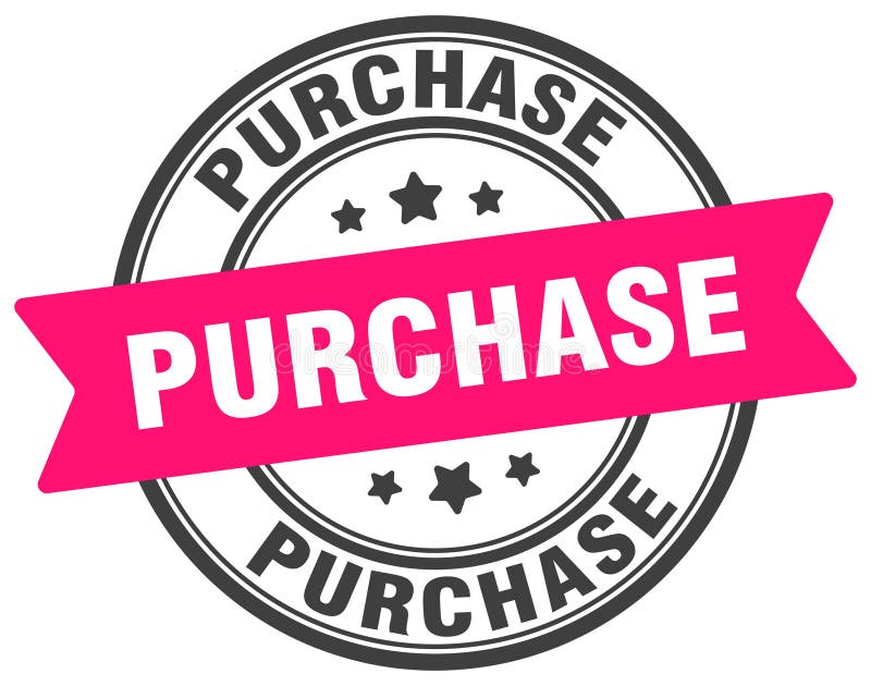 Purchase Stamp. Purchase Label on Transparent Background. Round Sign ...