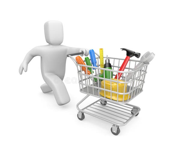 The purchase of the tool stock illustration. Illustration of gift ...