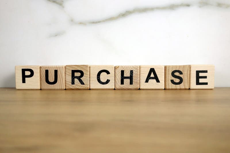 Purchase Word from Wooden Blocks Stock Image - Image of inflation ...