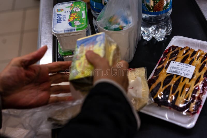 Purchased Goods are Transferred To the Checkout Editorial Stock Photo ...