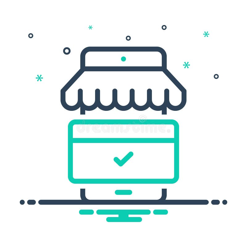 Mix Icon for Purchased, Online and Store Stock Vector - Illustration of ...