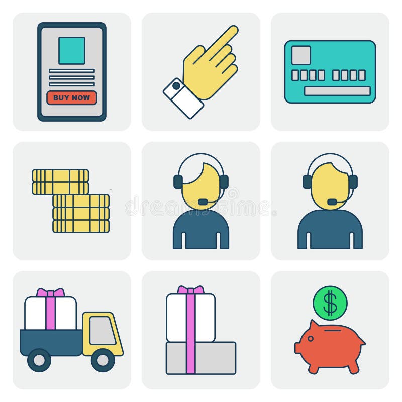 Purchases and Sale Over the Internet Stock Vector - Illustration of ...